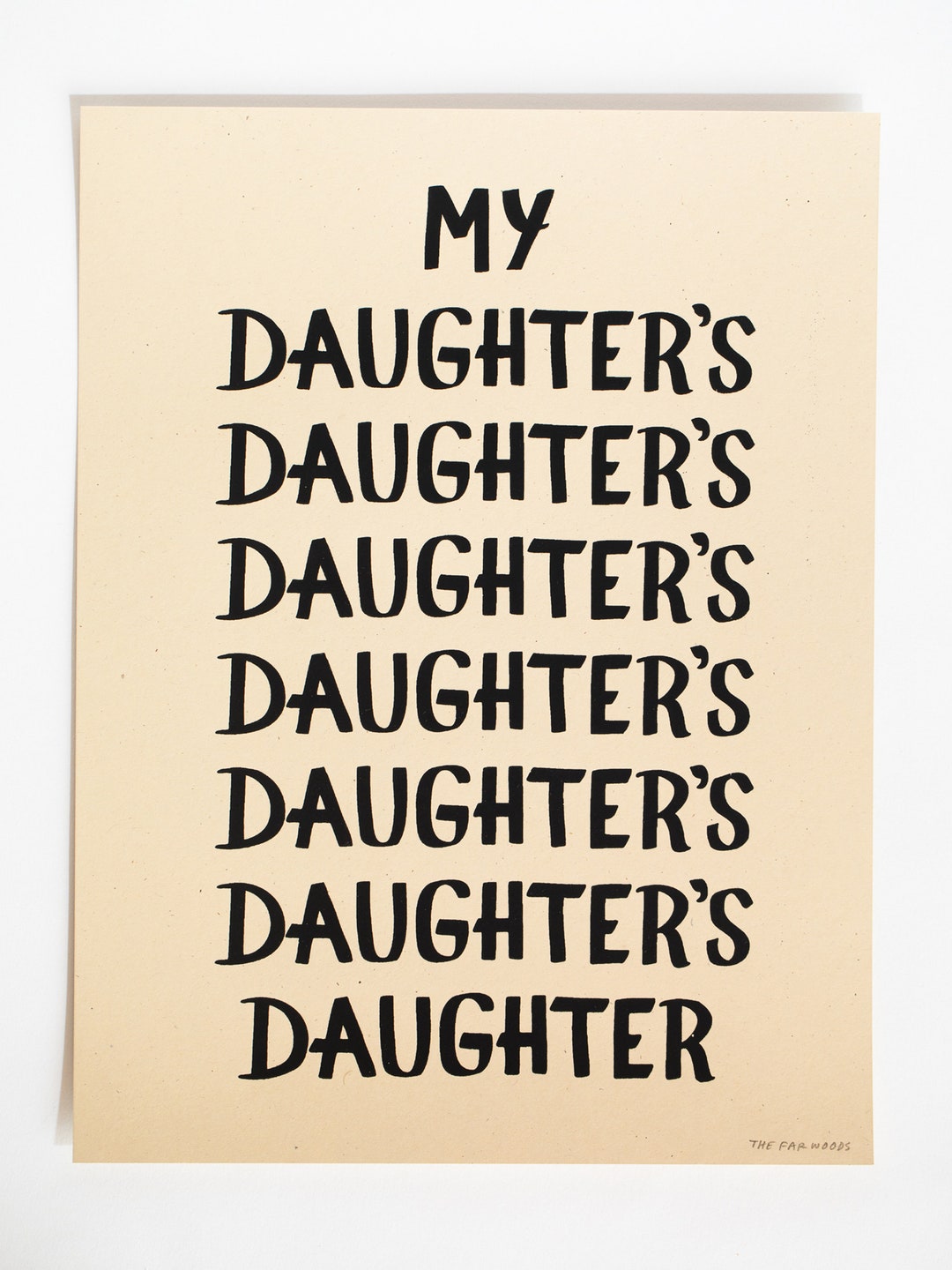 Daughters Print -- Small Wall Art Poster Print Text Art Word Art ...