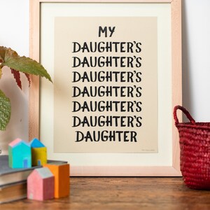 Daughters Print -- Small Wall Art Poster Print Text Art Word Art ...