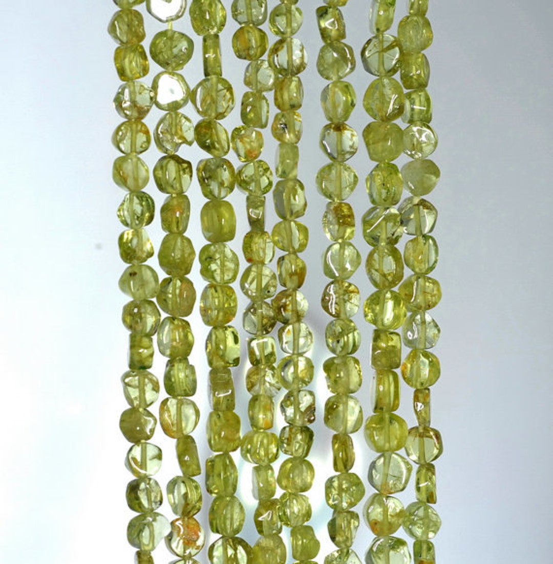 4mm Peridot Gemstone Grade A Green Flat Round Nugget Loose Beads 14 ...