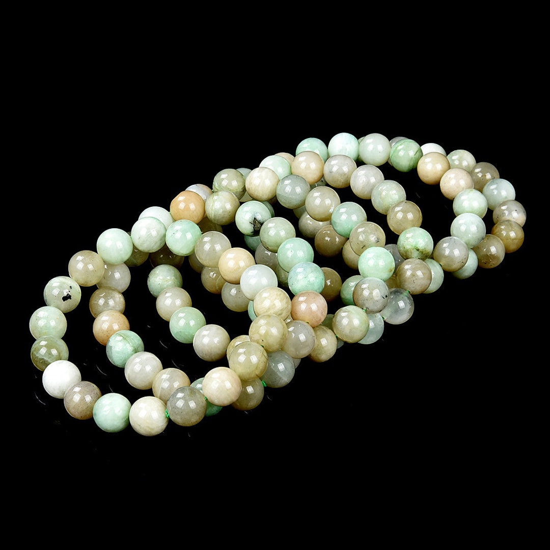 Natural Rare Garnierite Green Moonstone Gemstone Round Bracelet 8MM ...
