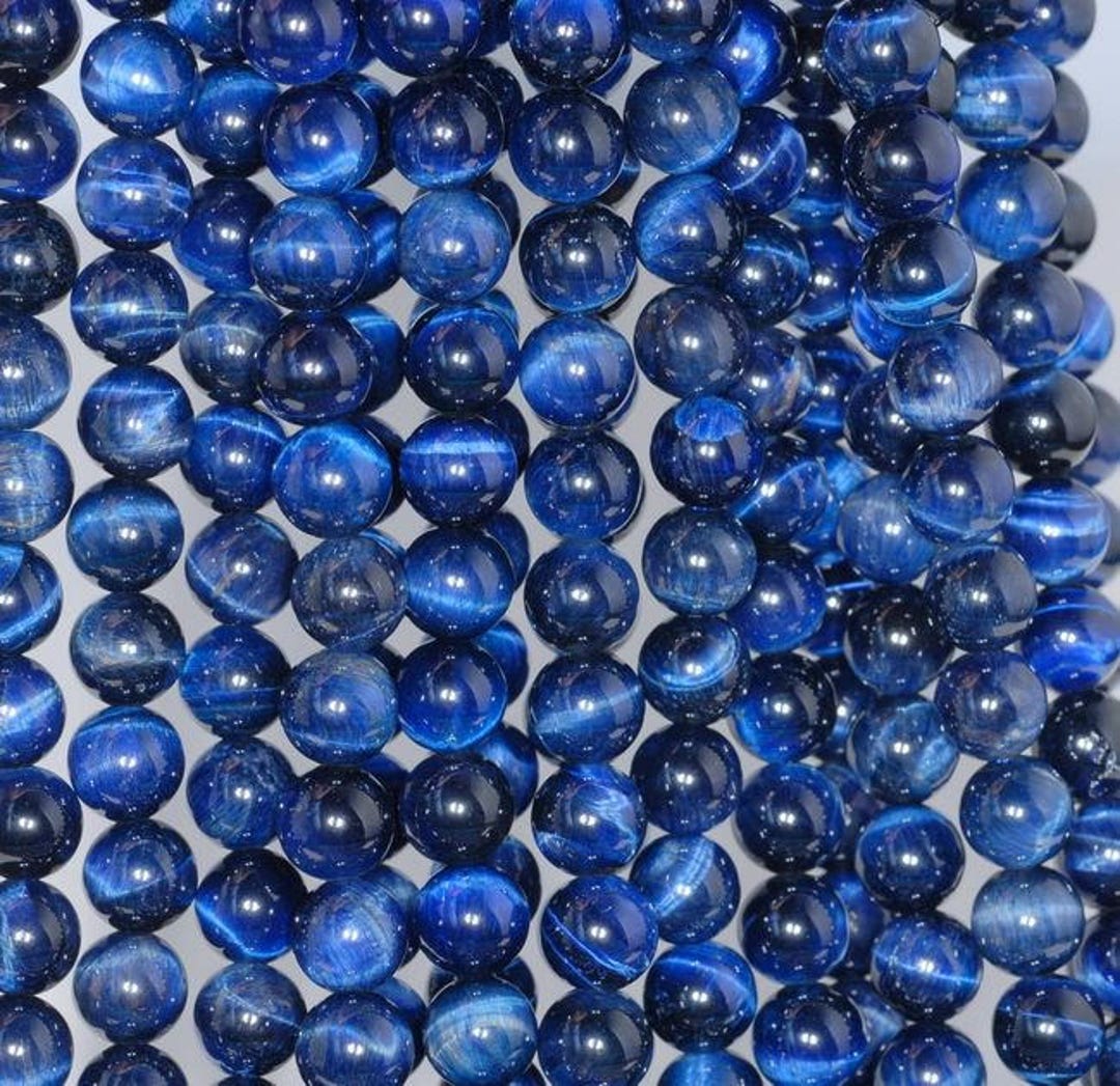 6mm Blue Tiger Eye Hawk Eye Gemstone Lapis Blue Grade AA Round 6mm ...