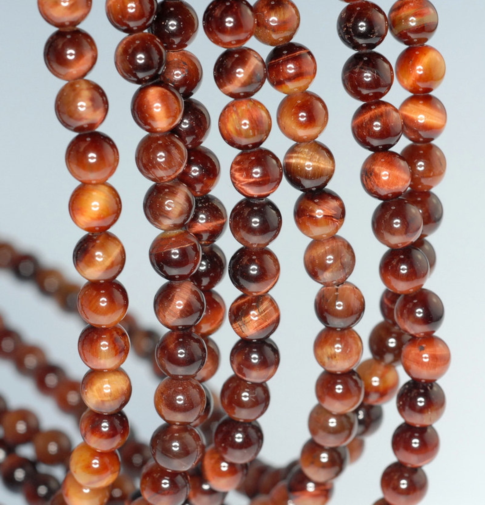 6mm Mahogany Red Tiger Eye Gemstone Grade A Round 6mm Loose Beads 15.5 ...