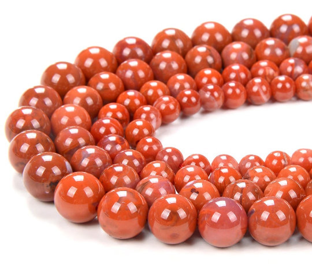 6-7MM Natural South Red Carnelian Gemstone Red Round Loose Beads 15.5 ...