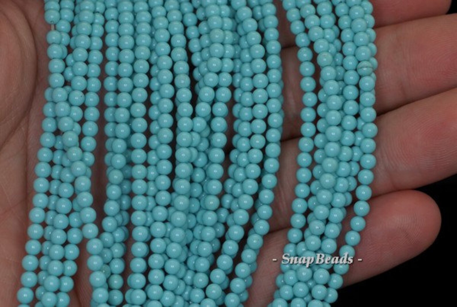 3mm Turquoise Gemstone Sky Blue Round 3mm Loose Beads 16 Inch Full ...