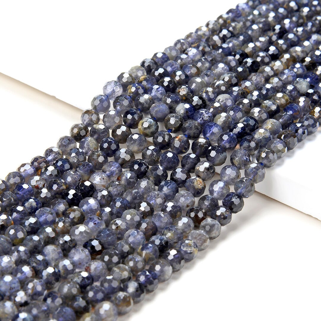 Natural Iolite Gemstone Grade AA Micro Faceted Round 5MM 6MM Loose ...