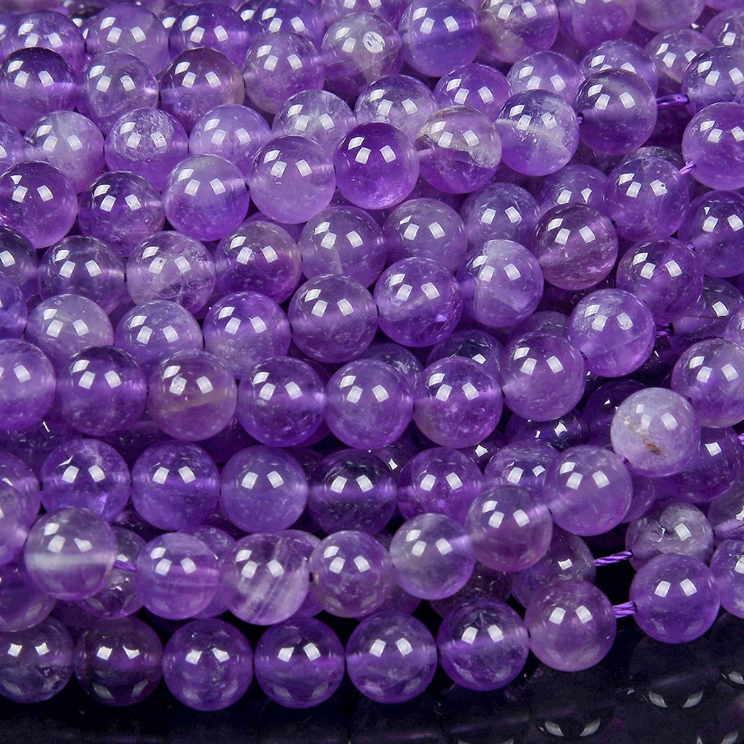 Natural Lavender Amethyst Gemstone Grade AA Round 4MM 5MM 6MM Loose ...