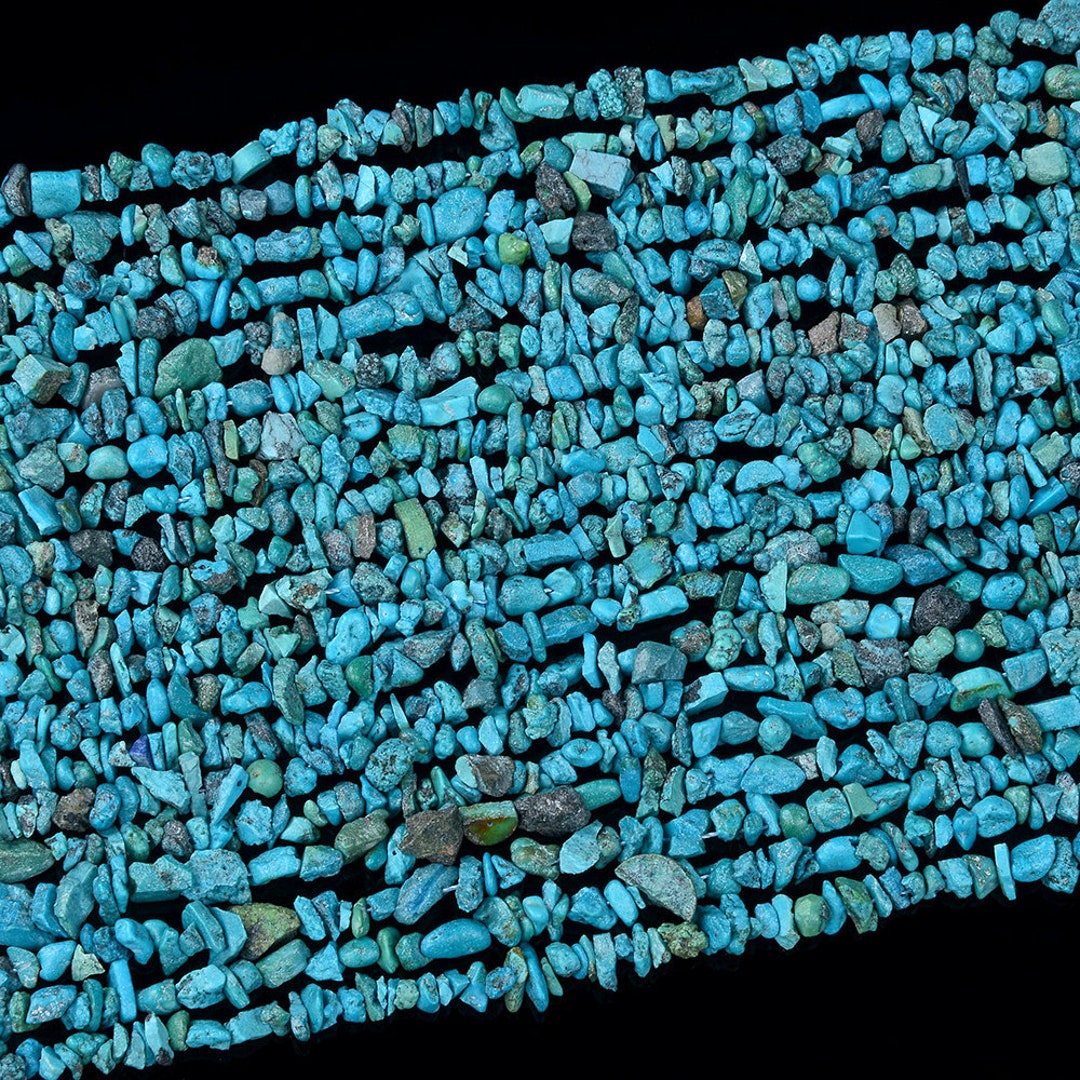 100% Genuine Natural Rough Blue Turquoise Gemstone 4-7MM Pebble Nugget ...