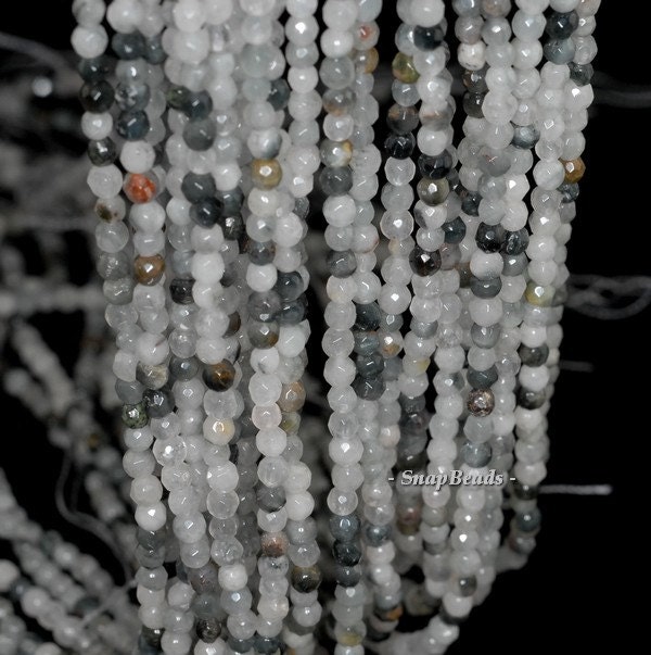 4mm Acicular Rutile Quartz Gemstone Faceted Round 4mm Loose Beads 7.5 ...