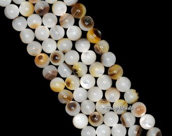 4mm Honey Shell Gemstone Grade AAA Yellow Cream Round 4mm Loose Beads ...