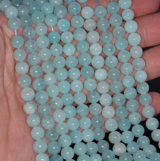5-6mm Aqua Amazonite Gemstone Light Blue Round Loose Beads | Etsy