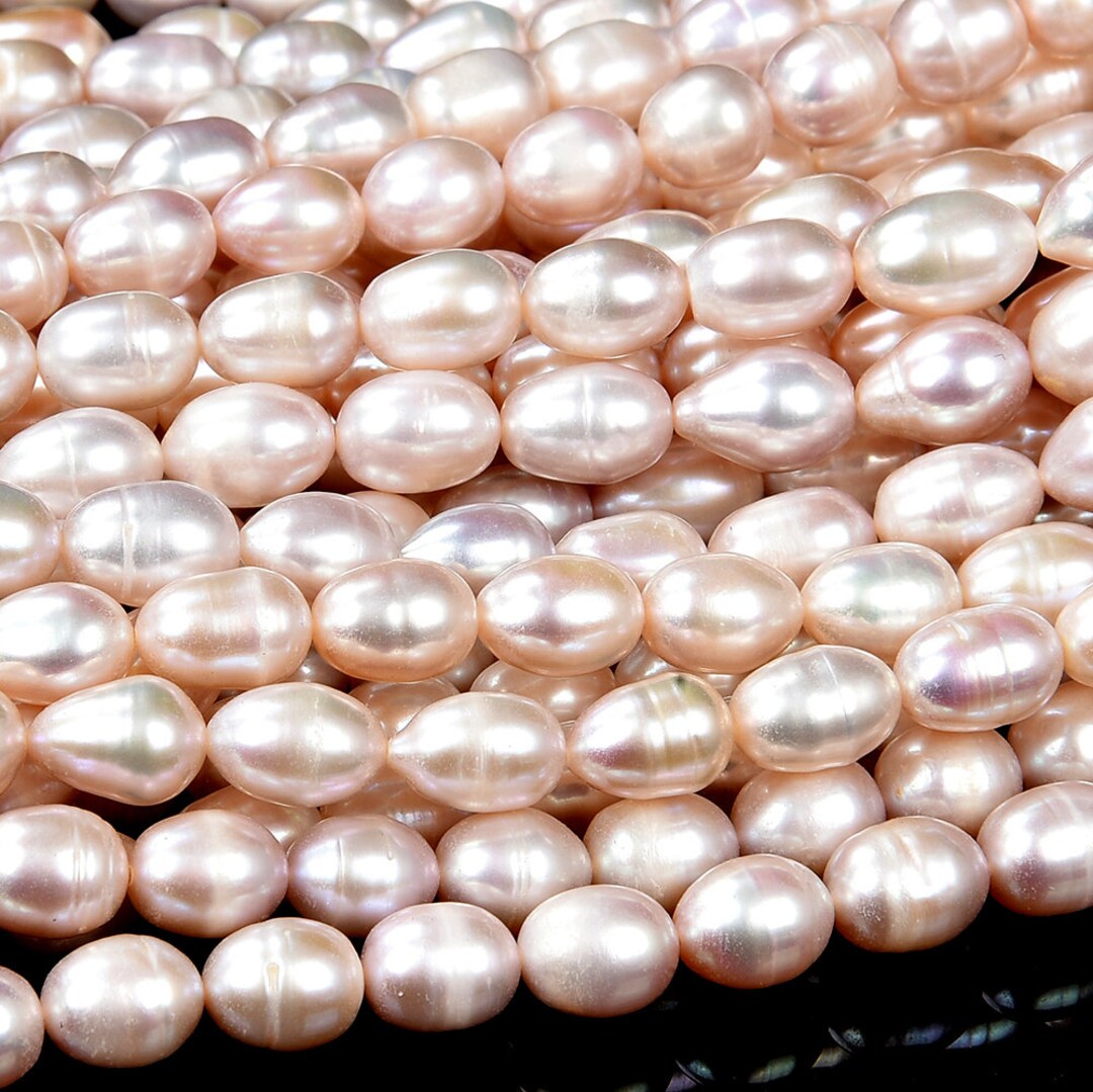 Natural Freshwater Ivory White Cream Pearl Gemstone Rice 5-7MM 5-8MM 9 ...