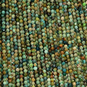 3MM Genuine Turquoise Gemstone Grade A Micro Faceted Round Beads 15.5 ...