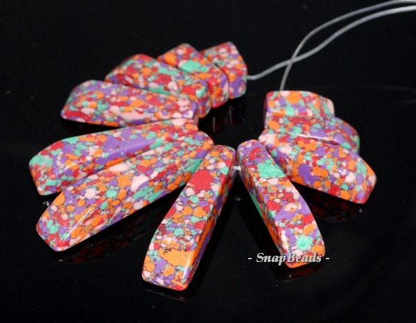 Matrix Turquoise Gemstone Citrus Purple Loose Beads Gradated - Etsy