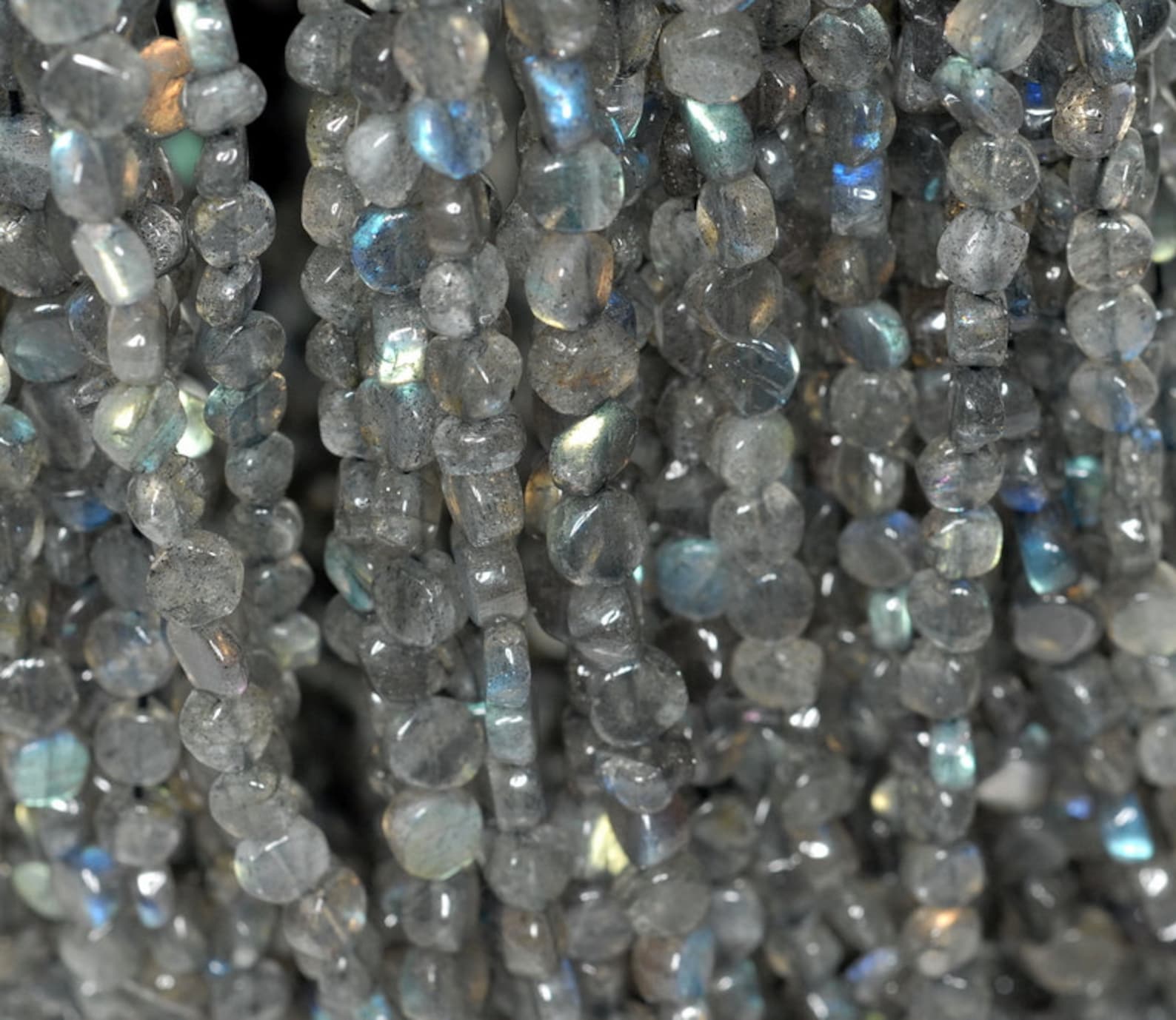 5x5-7x7mm Grey Labradorite Gemstone Flat Round Nugget Loose - Etsy