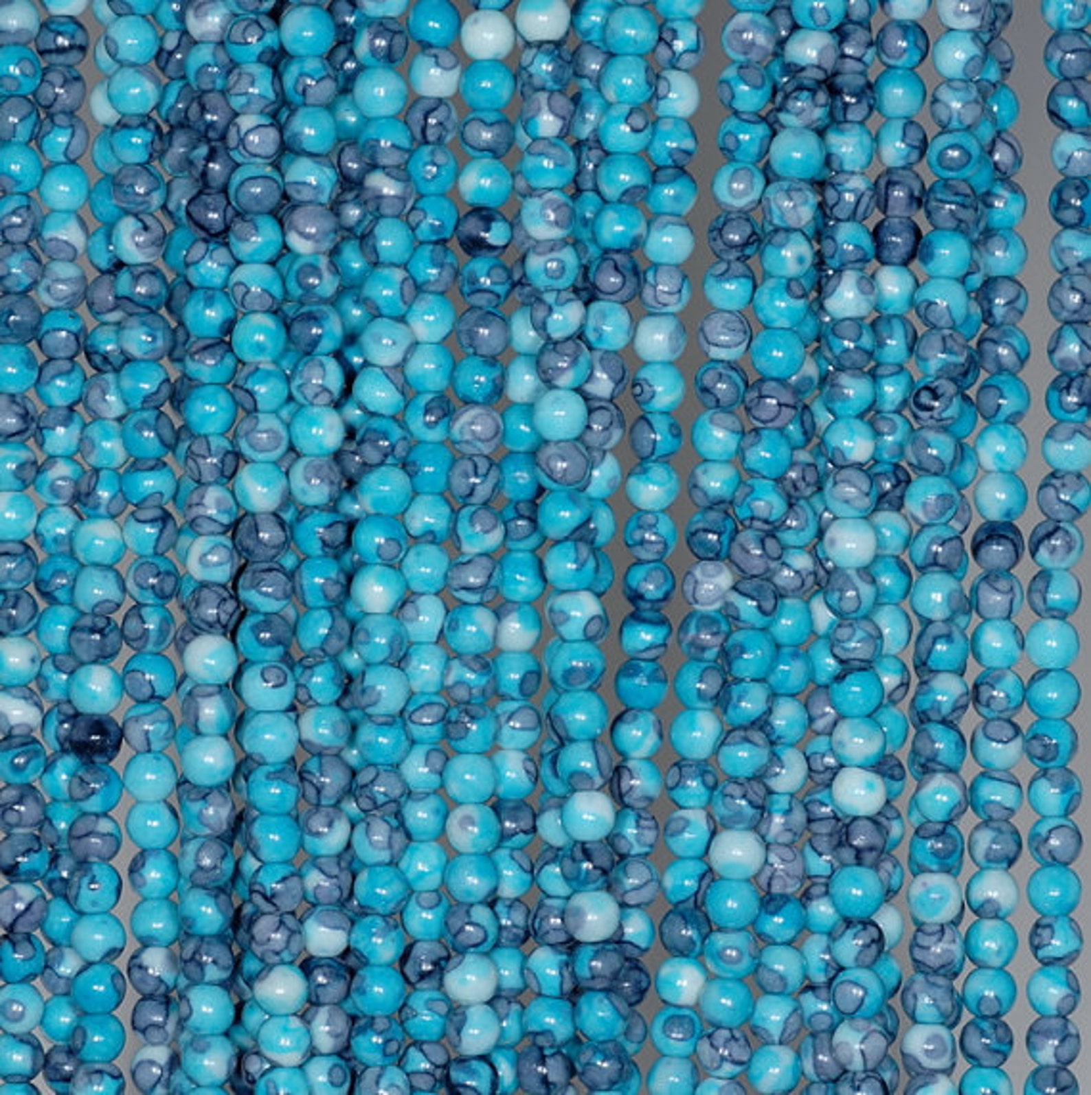 3mm Matrix Turquoise Gemstone Ocean Blue Round 3mm Loose Beads - Etsy