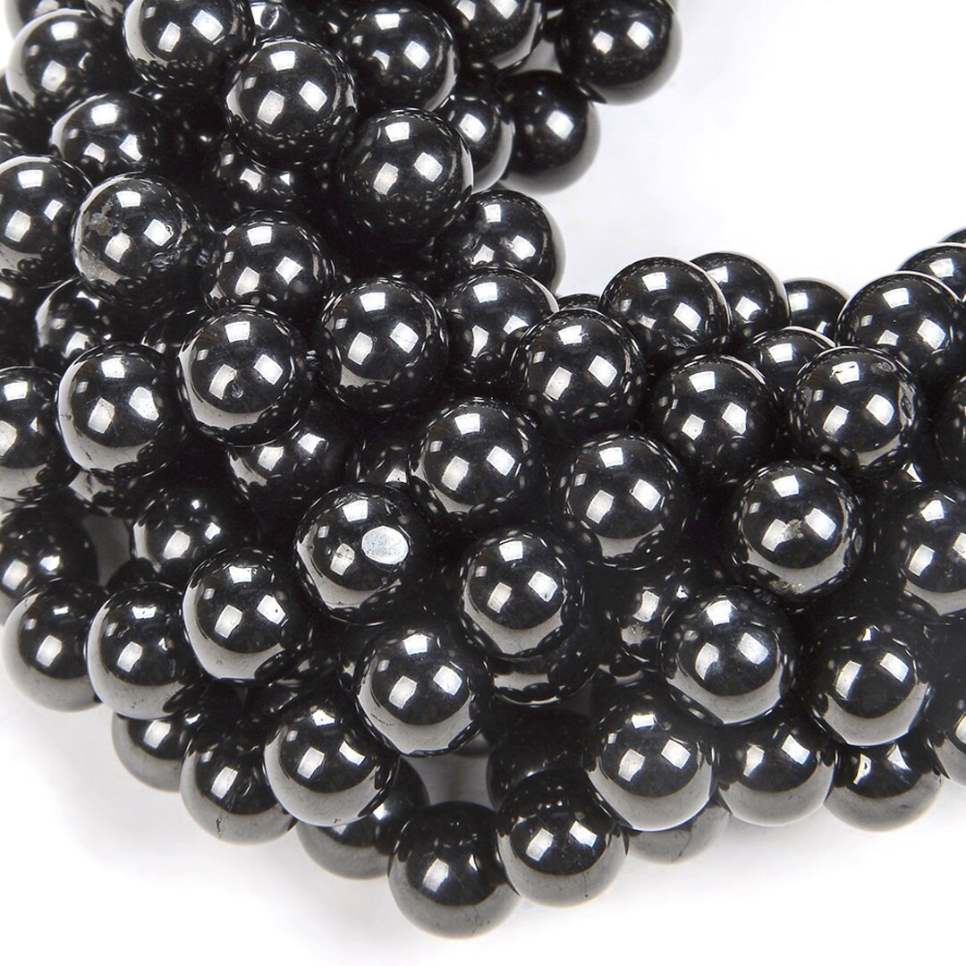 4mm Natural Organic Black Jet Gemstone Round 4mm Loose Beads 16 Inch ...