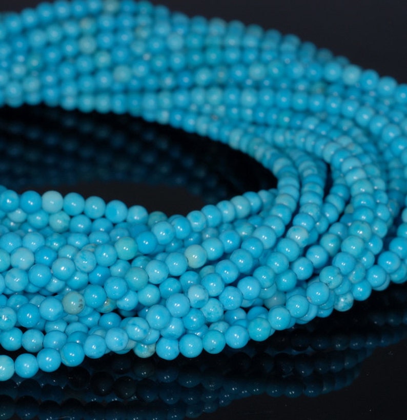 3mm Turquoise Gemstone Light Blue Round 3mm Loose Beads 15.5 Inch Full ...