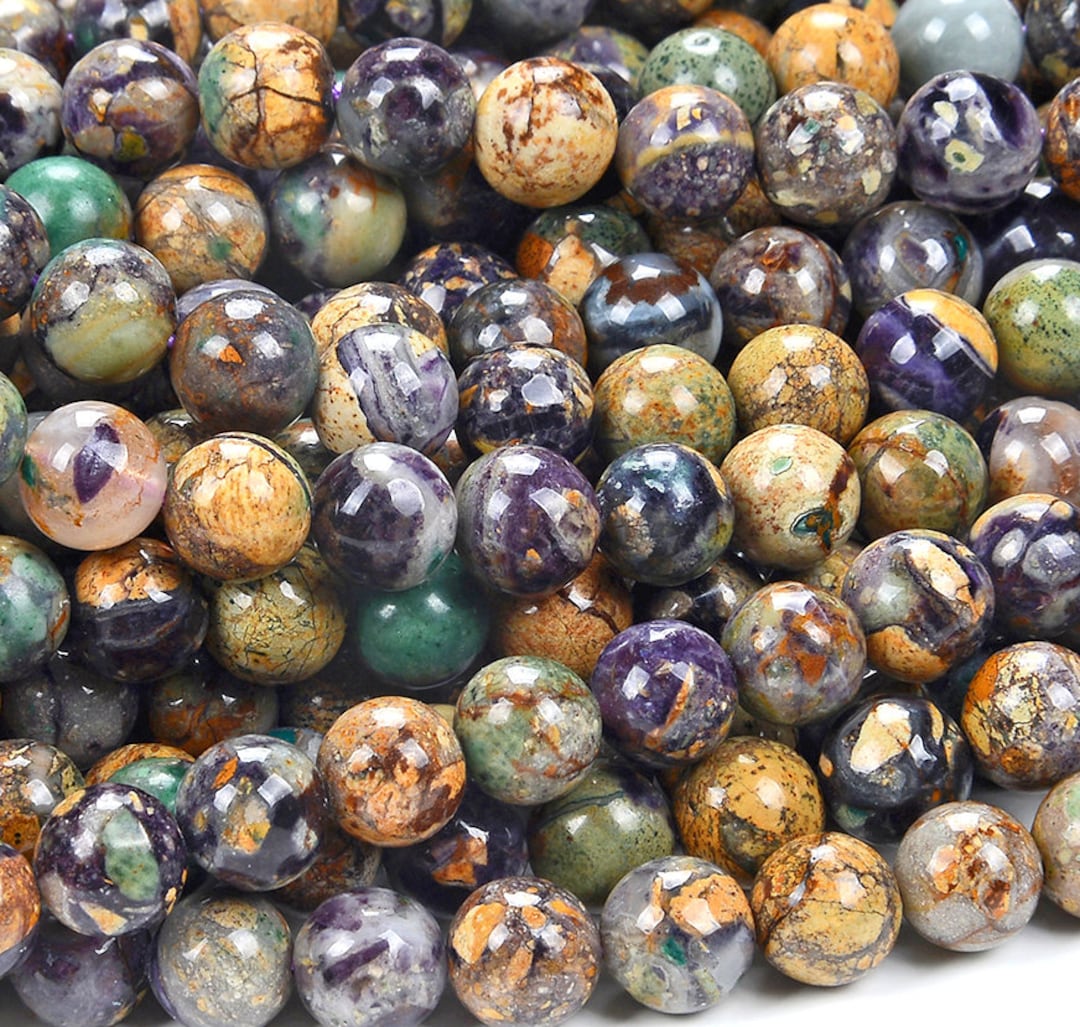 Natural Rare Purple Brecciated Jasper Gemstone Round 5MM 6MM Loose ...