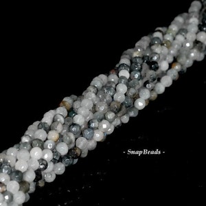 4mm Acicular Rutile Quartz Gemstone Faceted Round 4mm Loose Beads 7.5 ...