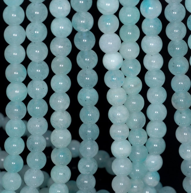 5-6mm Aqua Amazonite Gemstone Light Blue Round Loose Beads | Etsy