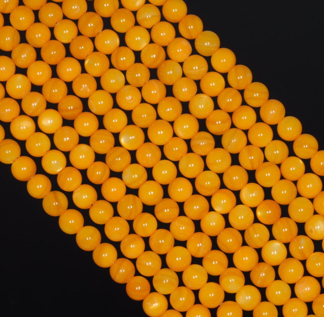 4mm Yellow Shell Gemstone Yellow Round 4mm Loose Beads 15.5 Inch Full ...