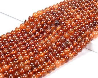 Natural Hessonite Garnet Gemstone Grade AAA Round 3MM 4MM 5MM 6MM 7MM ...