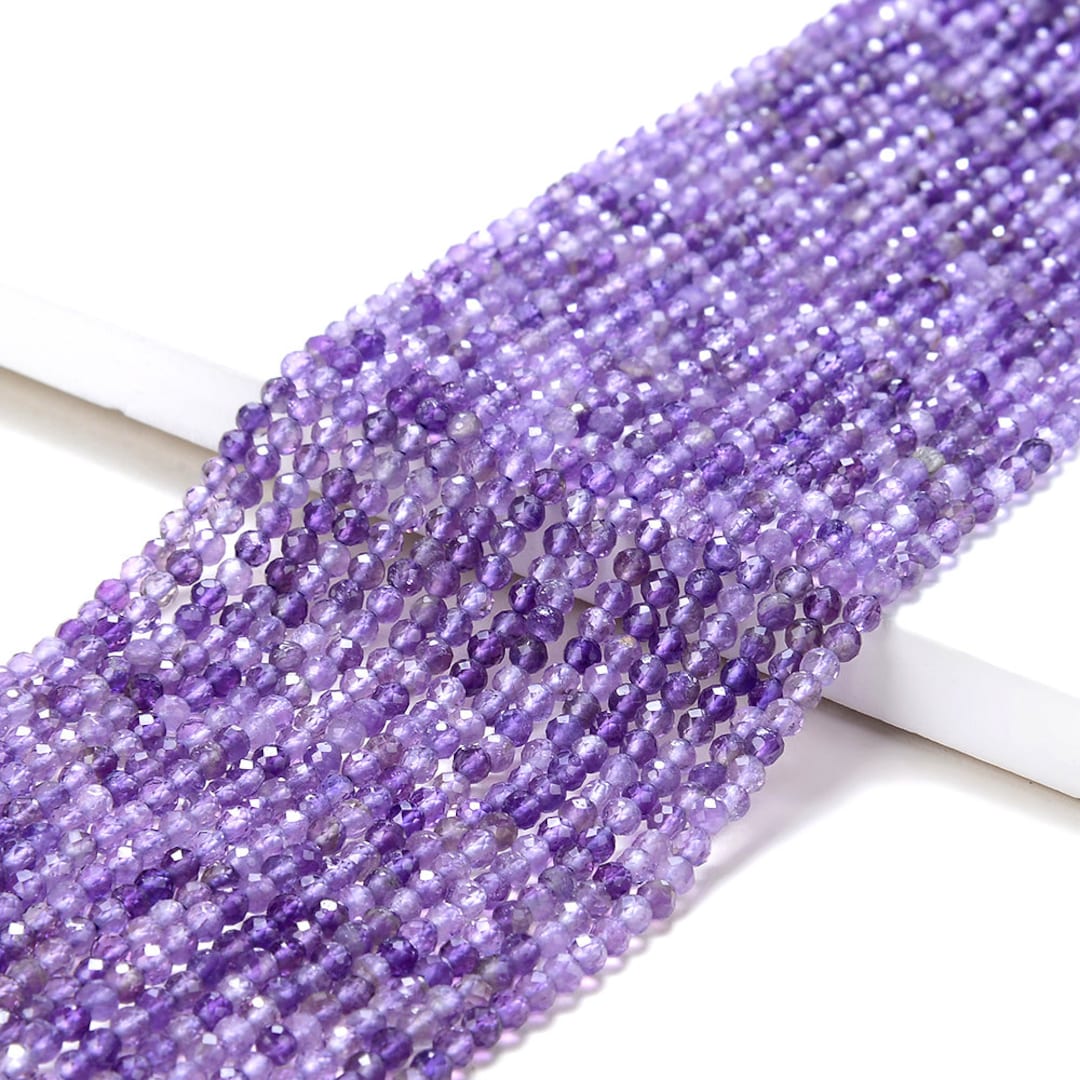 Natural Amethyst Gemstone Grade AA Micro Faceted Round 2MM 3MM Loose ...