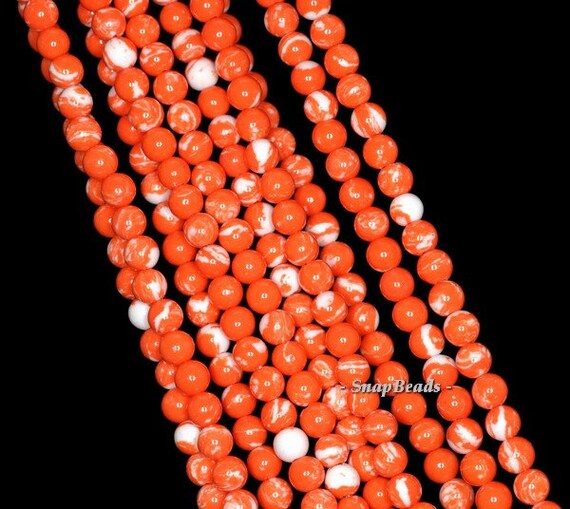 4mm Matrix Turquoise Gemstone Orange White Round 4mm Loose - Etsy