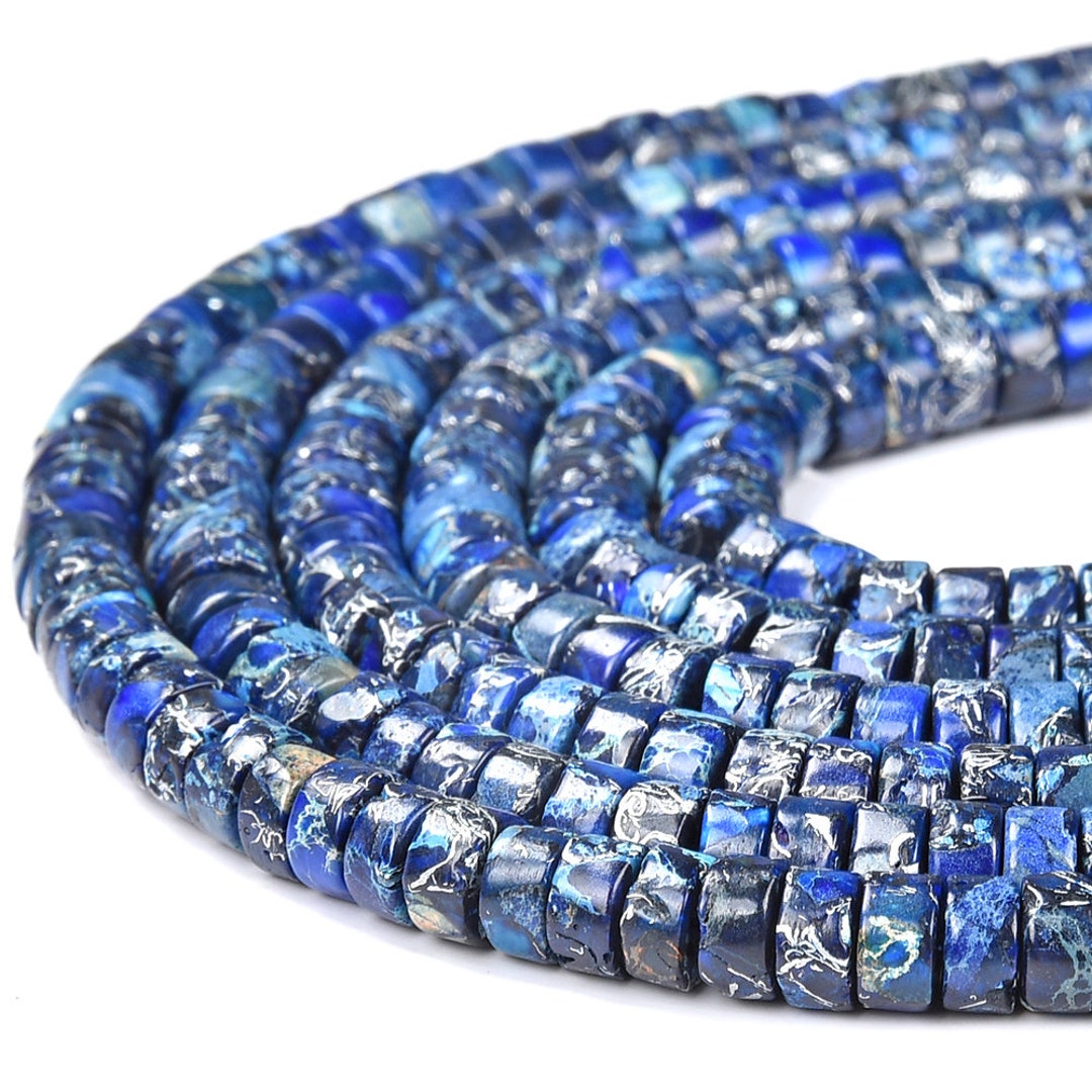 Lapis Blue Silver Inclusion Sea Sediment Imperial Jasper Gemstone Grade ...