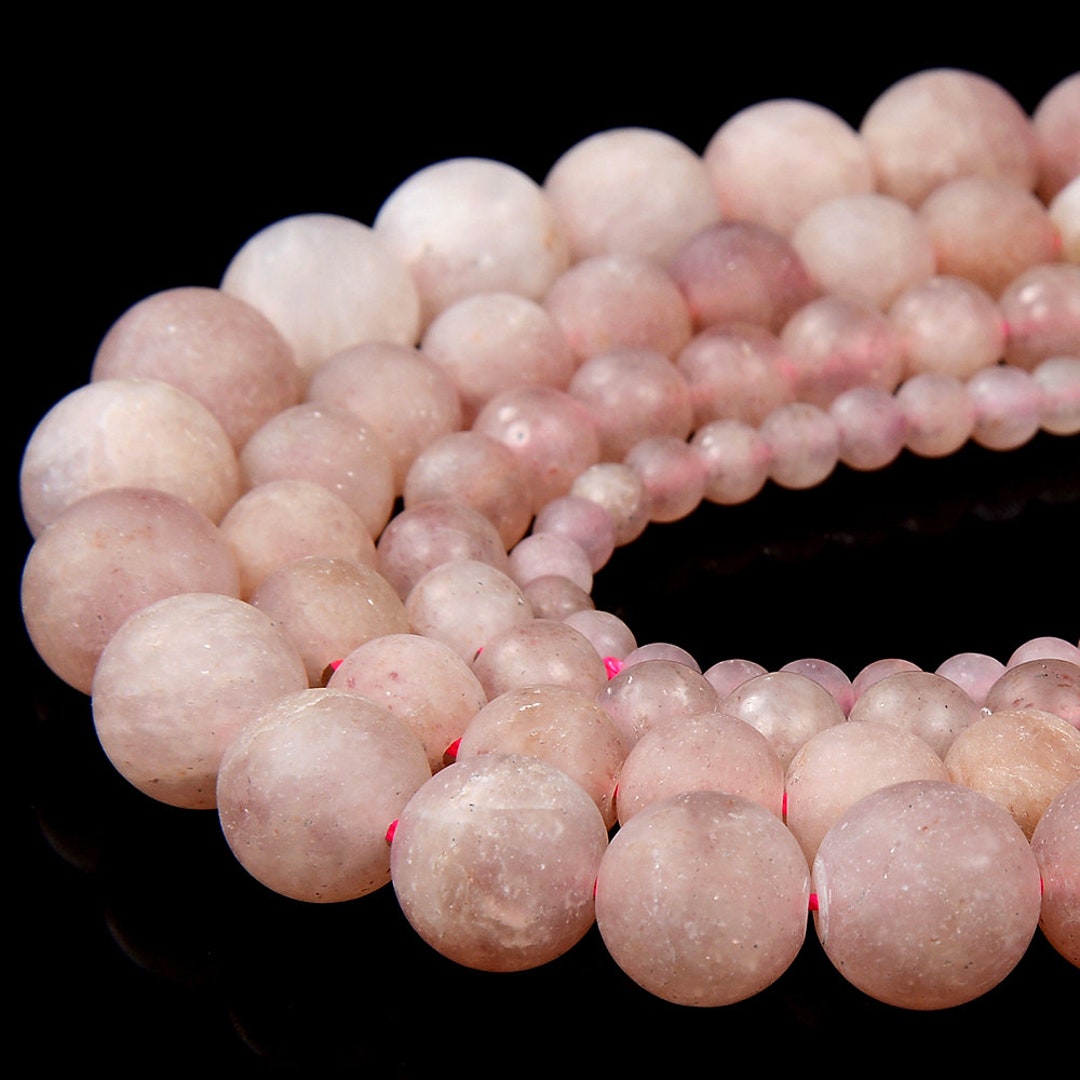 Natural Matte Strawberry Quartz Gemstone Round 4MM 5MM 6MM Loose Beads ...