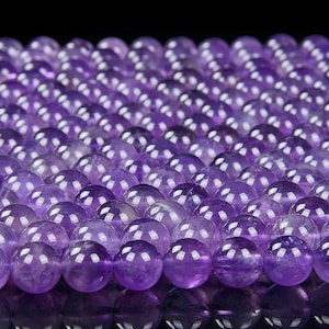 Natural Lavender Amethyst Gemstone Grade AA Round 4MM 5MM 6MM Loose ...