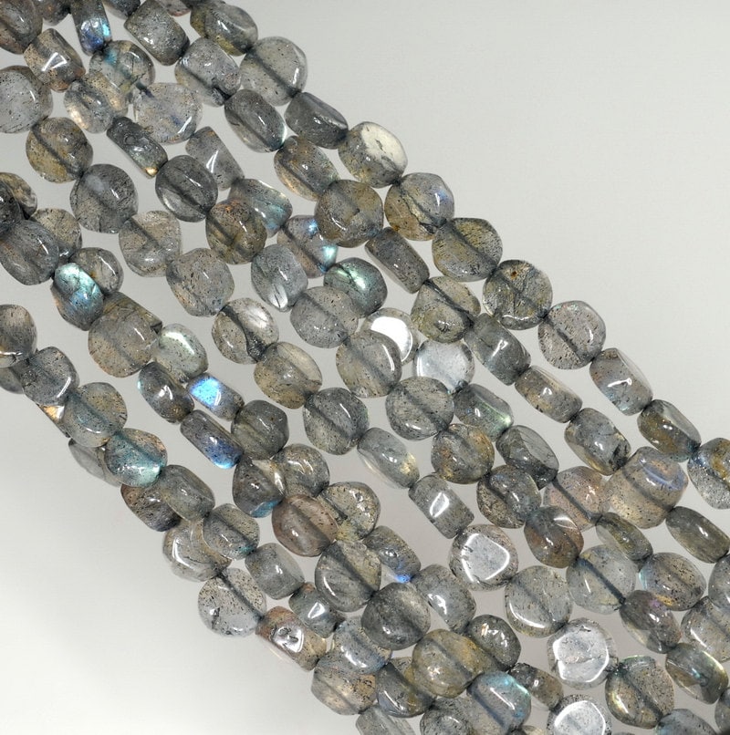 5x5-7x7mm Grey Labradorite Gemstone Flat Round Nugget Loose - Etsy