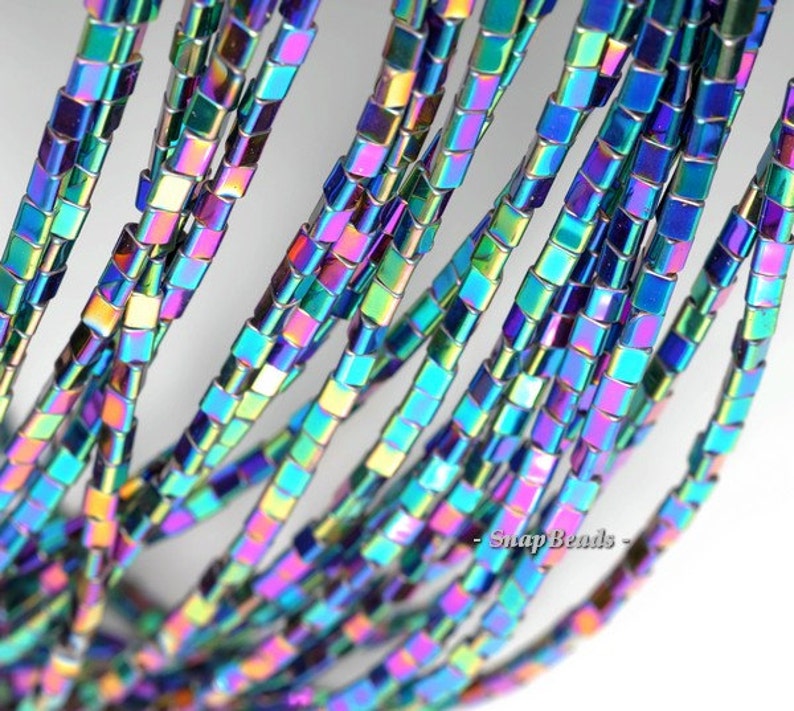 3x3mm Titanium Rainbow Hematite Gemstone Triangle Tube Loose - Etsy