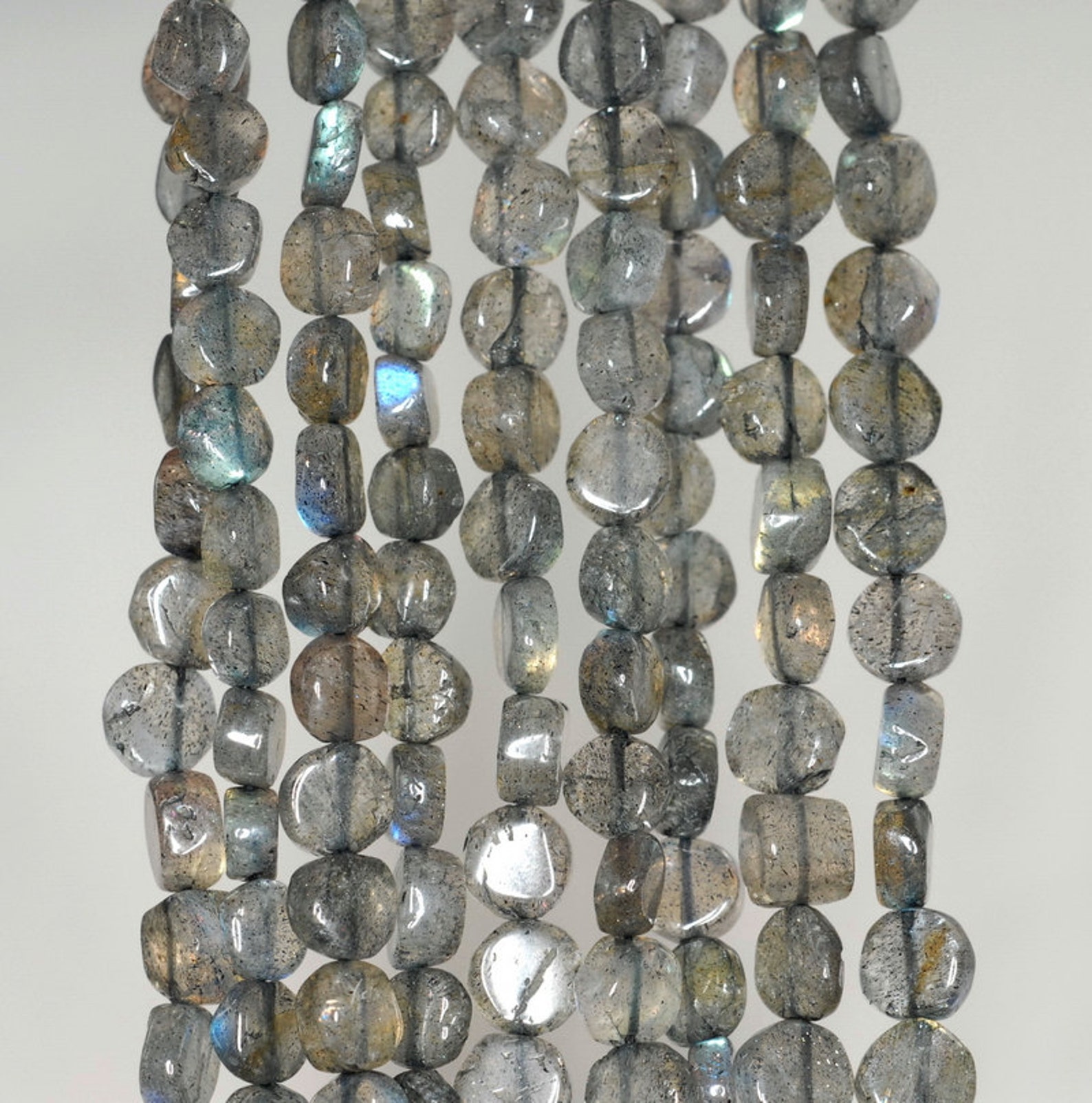 5x5-7x7mm Grey Labradorite Gemstone Flat Round Nugget Loose - Etsy