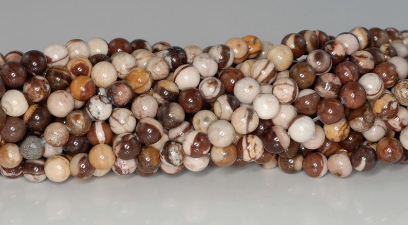 6mm African Zebra Jasper Gemstone Brown Swirls Round Loose Beads 15.5 ...