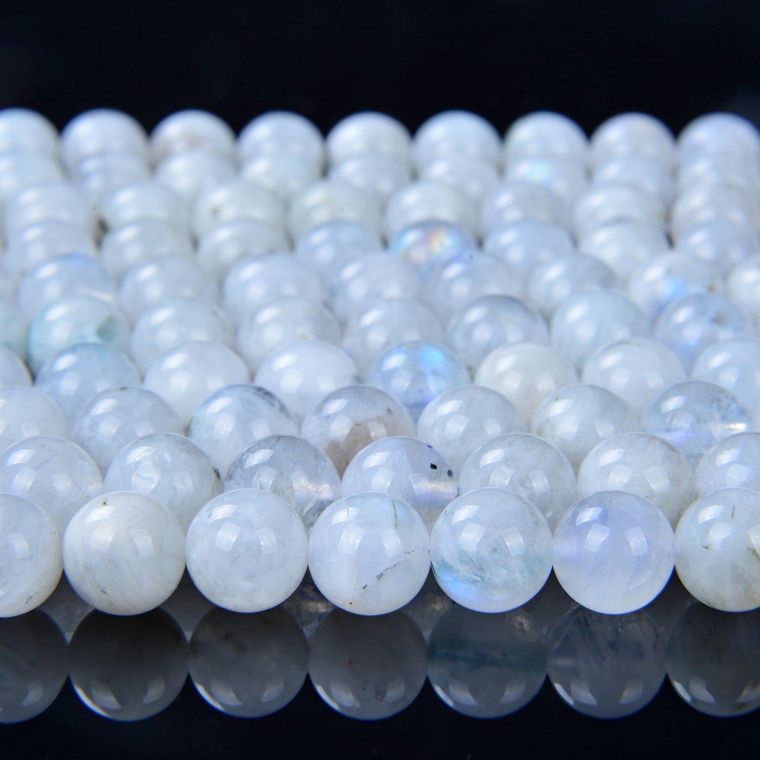 SALE !!! Genuine Rainbow Moonstone Gemstone Indian Grade AA 4mm 5mm 6mm ...