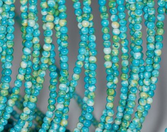 8MM Red Yellow Matrix Turquoise Gemstone Round Loose Beads 15 - Etsy