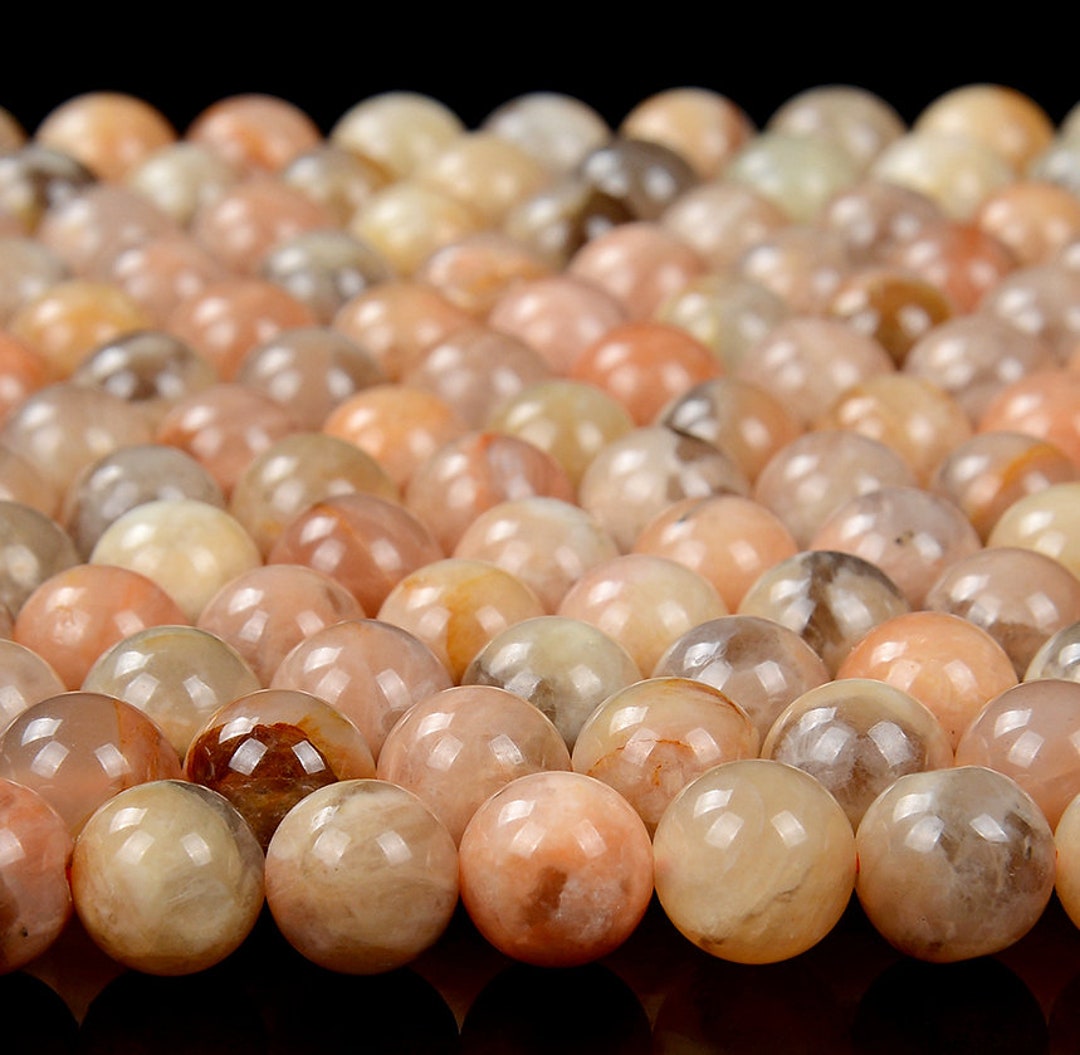 Rare Orange Moonstone With Smoky Quartz Inclusions Gemstone Grade AA ...