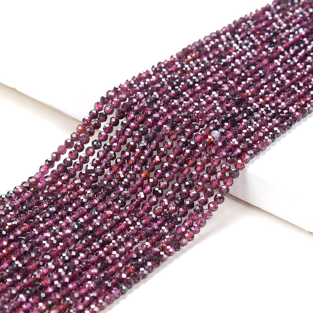 Natural Purple Red Garnet Gemstone Grade AA Micro Faceted Round 1MM 2MM ...