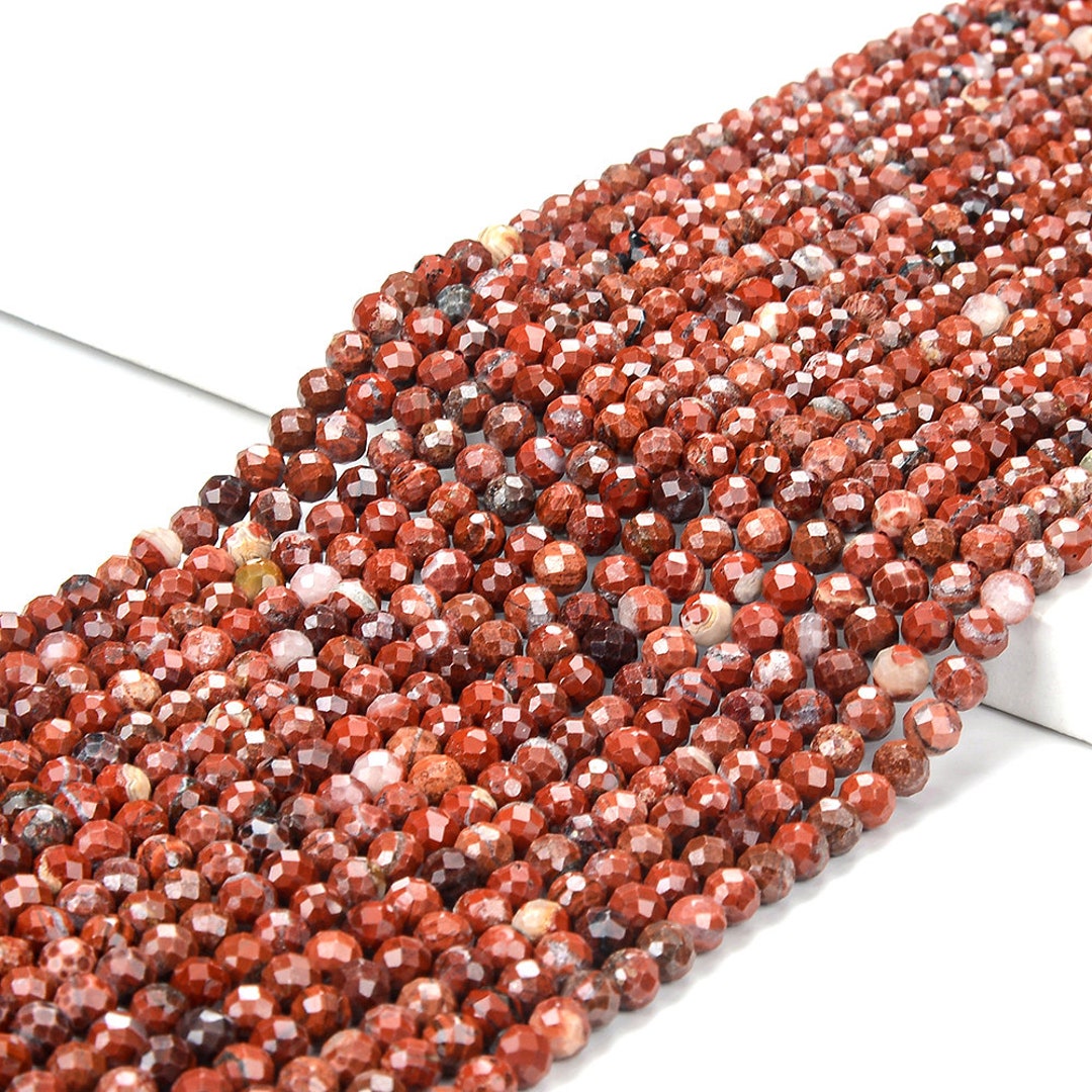 Natural Brecciated Jasper Gemstone Grade AA 4MM Micro Faceted Round ...