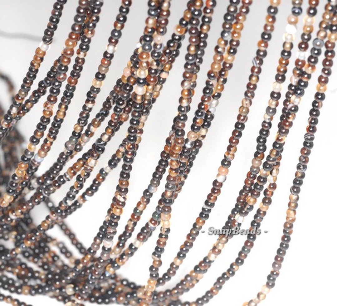 2mm Aroma Coffee Agate Gemstone Round 2mm Loose Beads 16 Inch Full ...