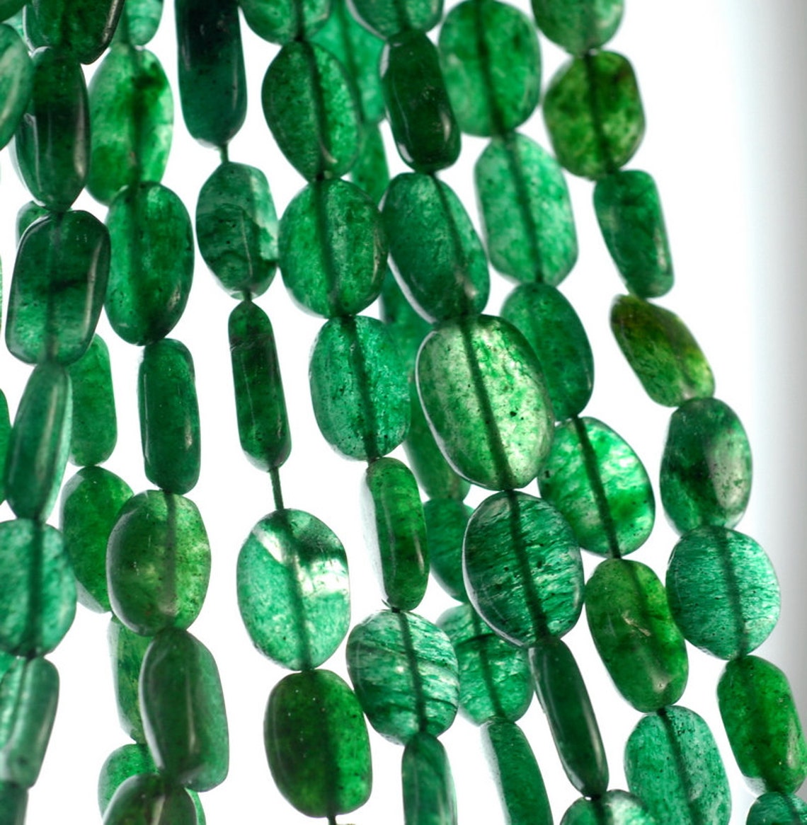 8x7-12x7mm Green Moss Aventurine Gemstone Green Pebble Nugget Loose ...