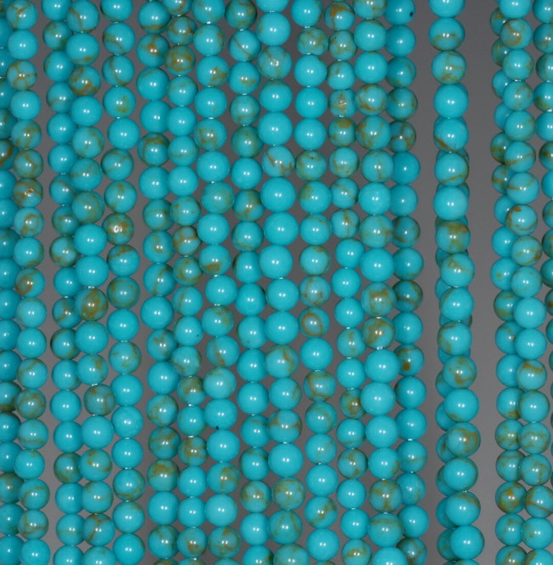 3mm Turquoise Gemstone Turquoise Blue Green Round 3mm Loose Beads 15.5 ...