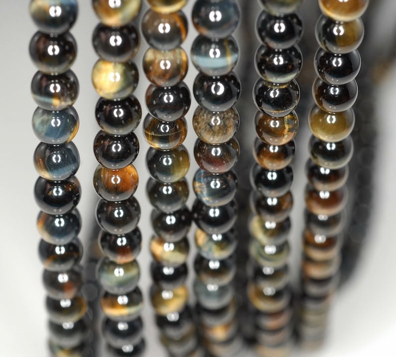 6mm Golden Blue Tiger Eye Gemstone Hawk Eye Grade AA Round - Etsy