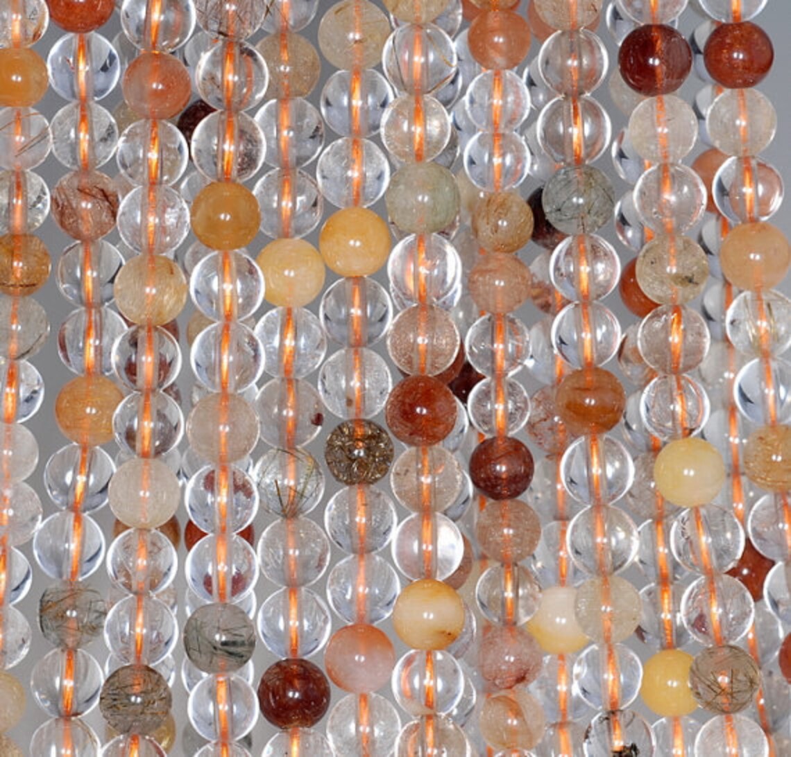 6-7mm Rainbow Rutilated Quartz Gemstone Round 6-7mm Loose | Etsy