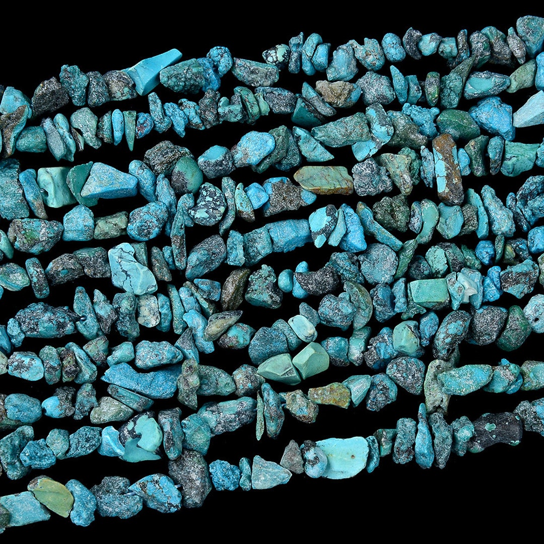 100% Genuine Natural Rough Blue Turquoise Gemstone 5-8MM Pebble Nugget ...