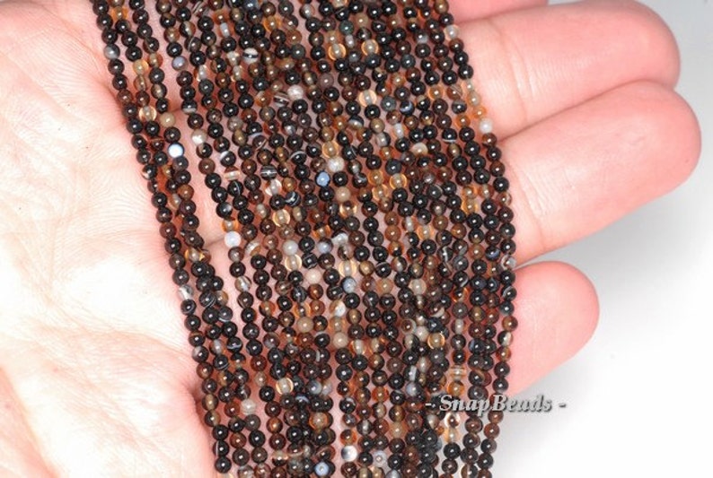 2mm Aroma Coffee Agate Gemstone Round 2mm Loose Beads 16 Inch Full ...
