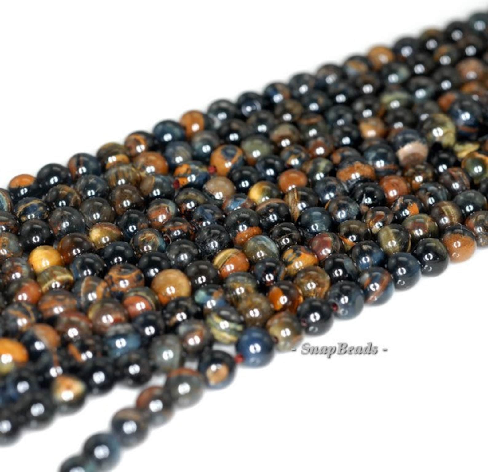 4mm Genuine Blue Tiger Eye Hawk Eye Gemstone Grade AAA Gold - Etsy