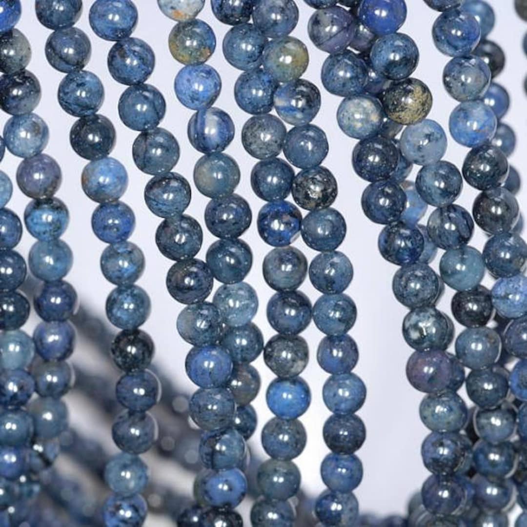 4mm Rare Dark Blue Dumortierite Gemstone Grade AAA Dark Blue Round 4mm ...