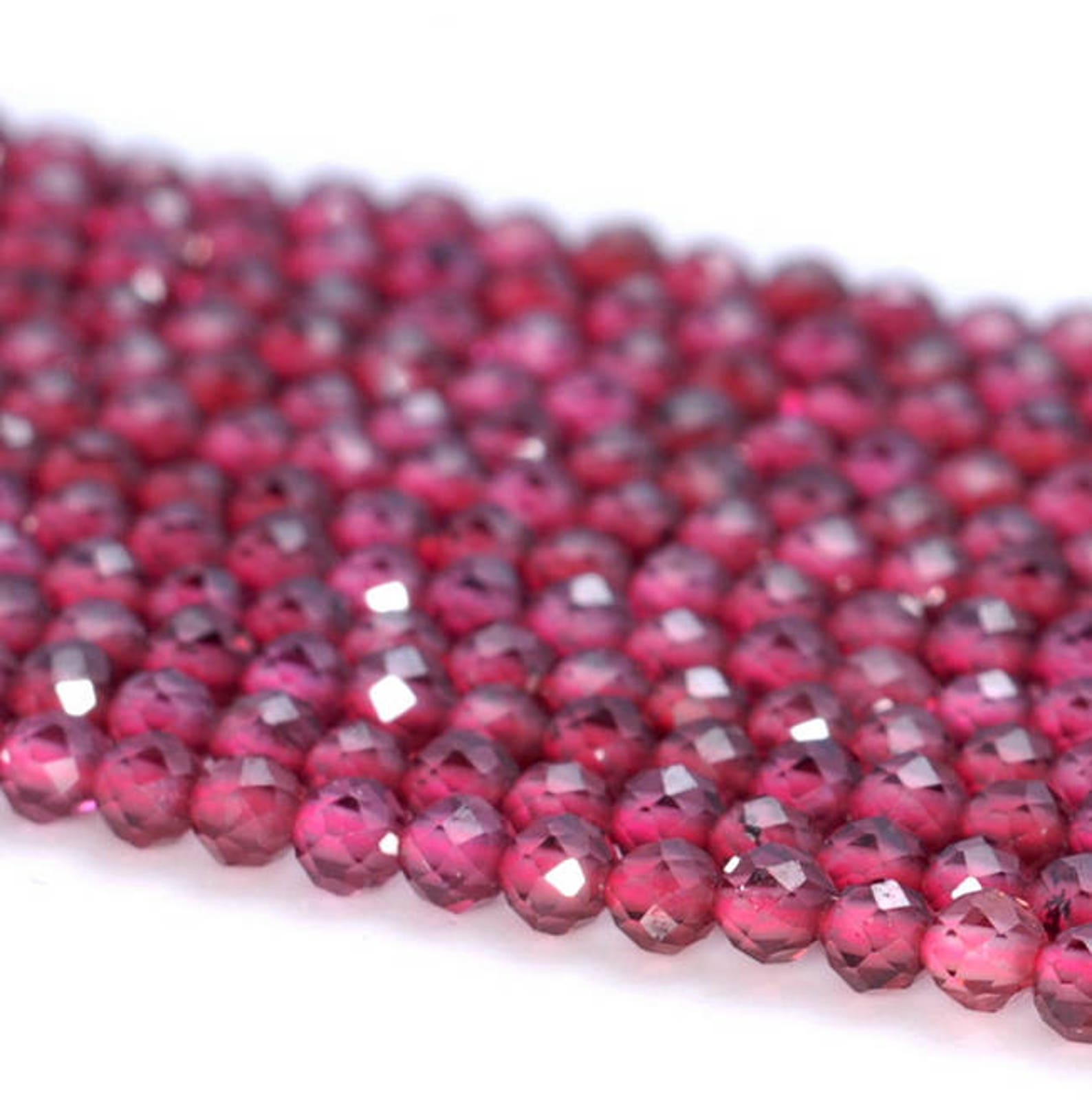 2mm Red Garnet Gemstone Grade AAA Micro Faceted Fine Round 2mm Loose ...